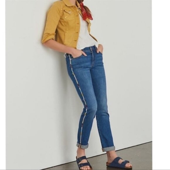 Pilcro | Jeans | Pilcro Slim Boyfriend Crop Embroidered Side Stripe ...